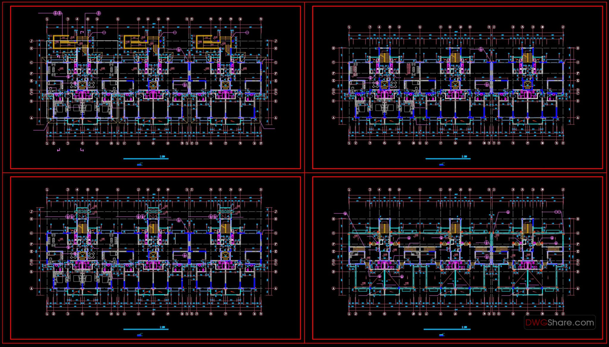 High-rise building construction plans AutoCAD File Free Download