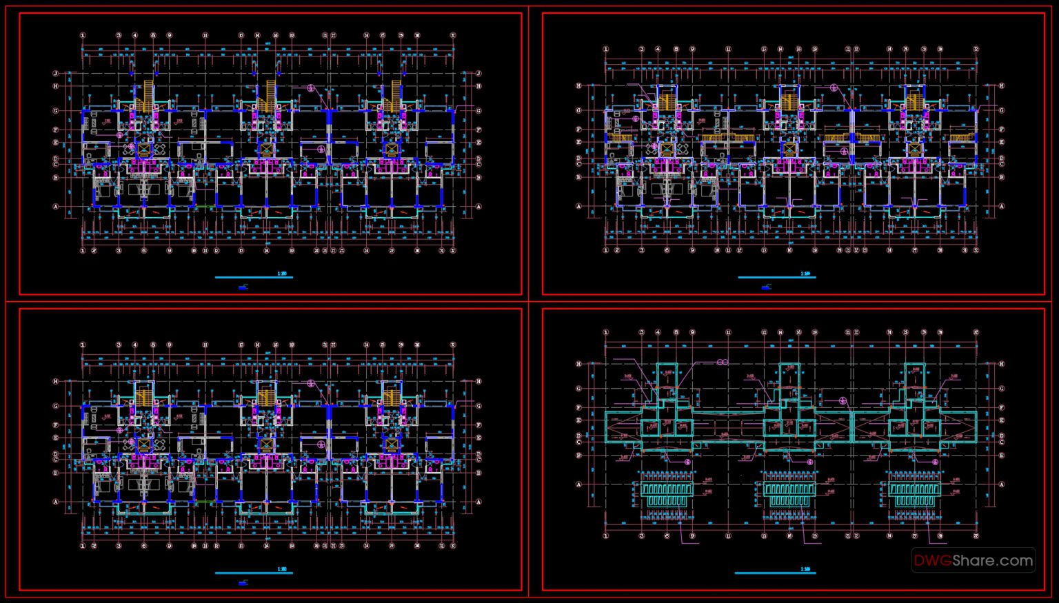 High-rise building construction plans AutoCAD File Free Download