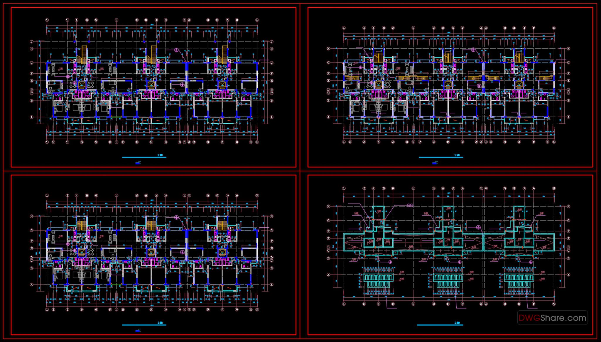 High-rise building construction plans AutoCAD File Free Download