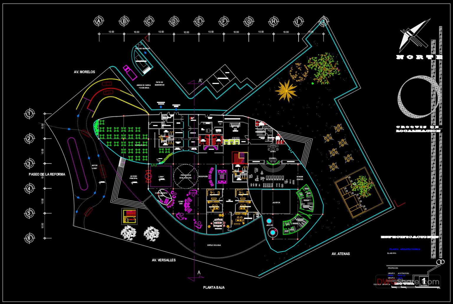 Hotel Design Plan AutoCAD File DWG