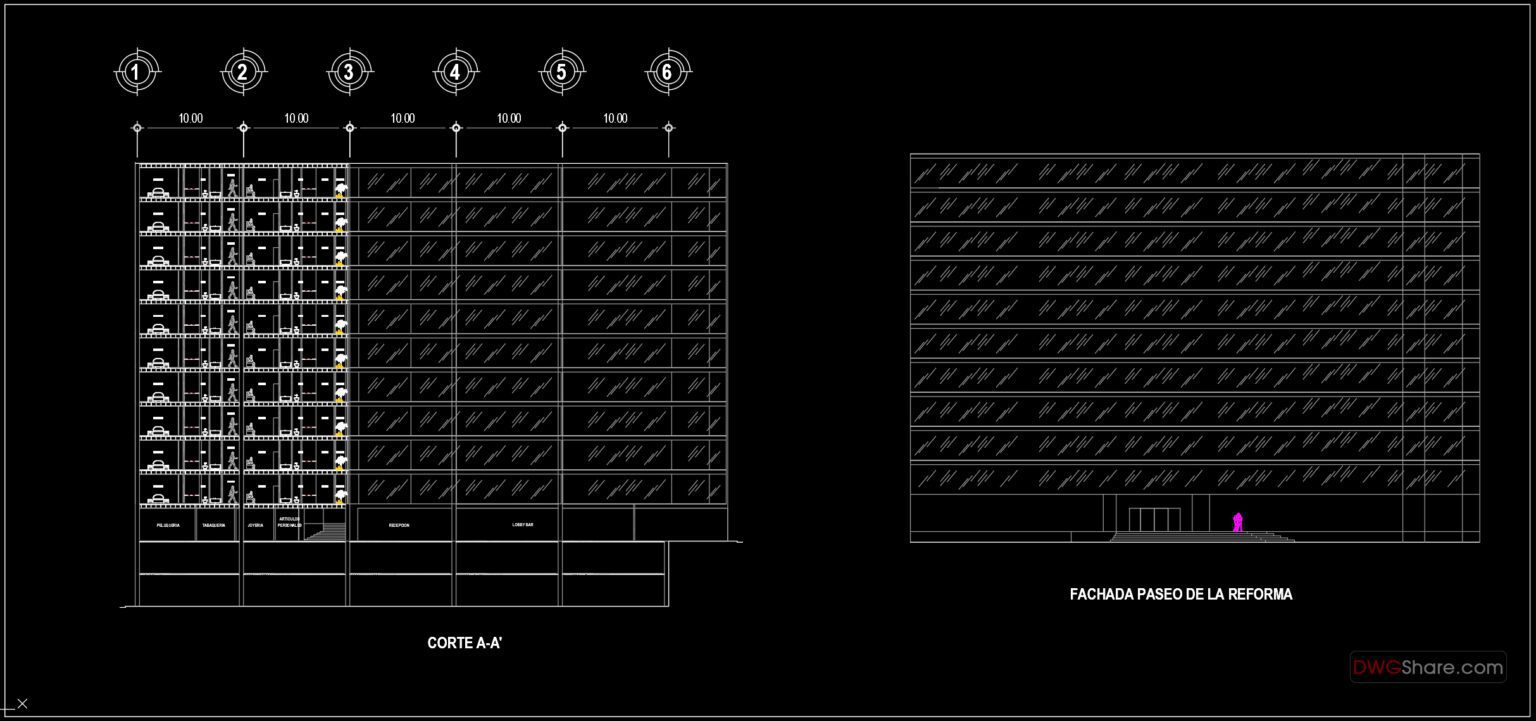 Hotel Design Plan AutoCAD File DWG