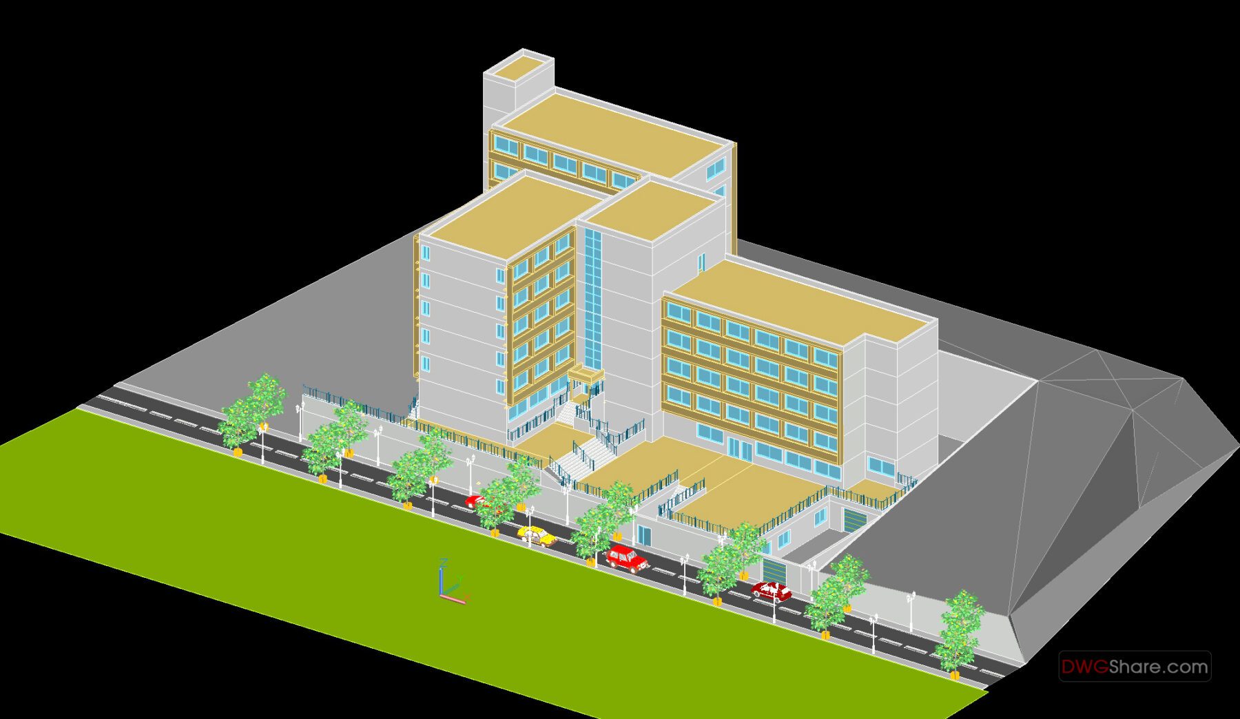 Hotel Tower Building 3d Design AutoCAD File DWG