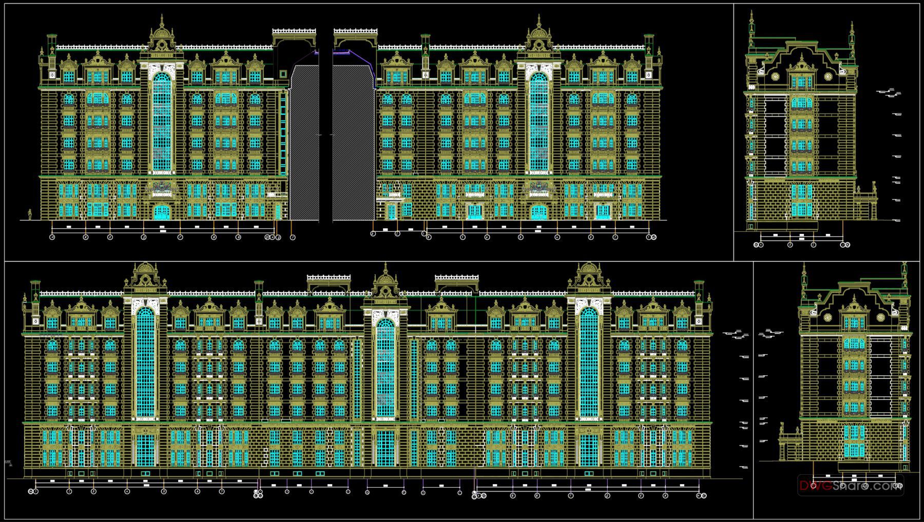 House Classic Facades AutoCAD File Free Download