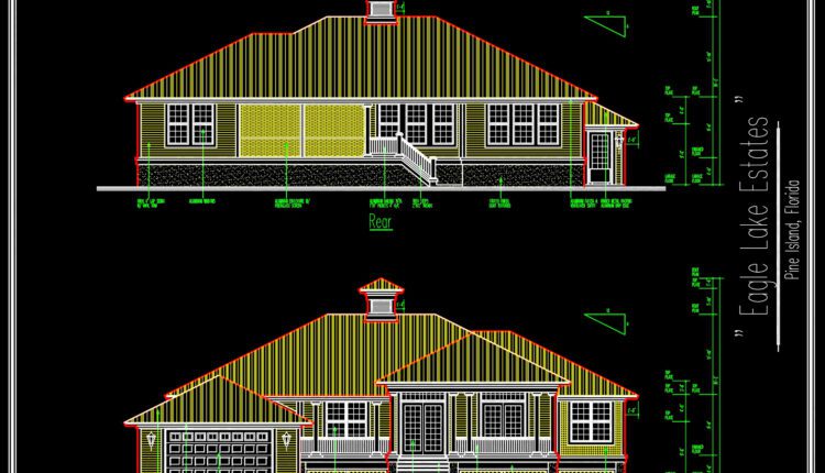 House Elevation Front and Rare AutoCAD File Free Download - Free Cad ...