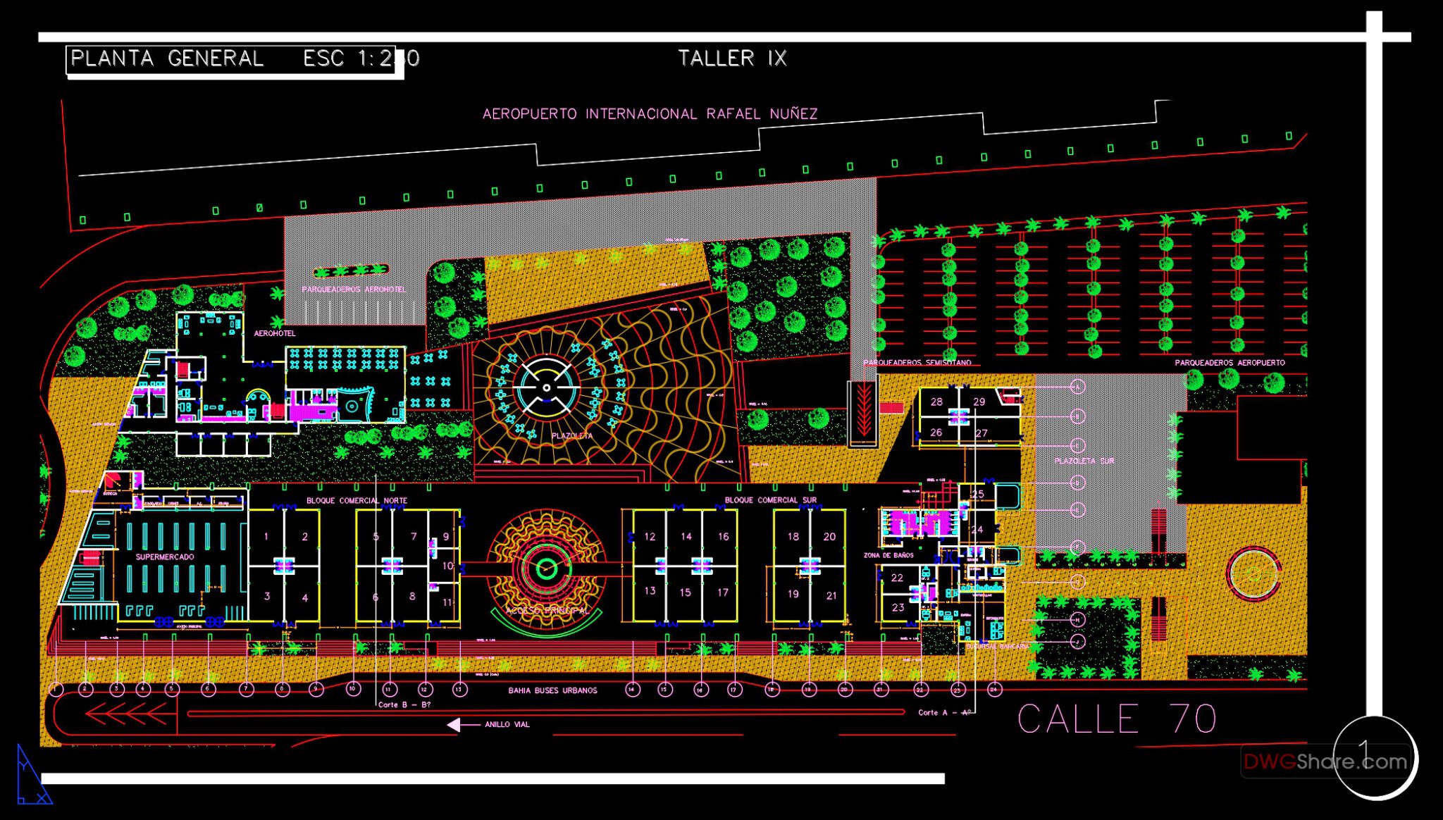 International Airport Landside Design Autocad Drawing DWG