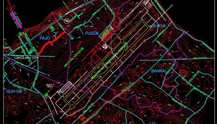 International Airport Topo Plan Autocad Drawing DWG - Free Cad Blocks ...