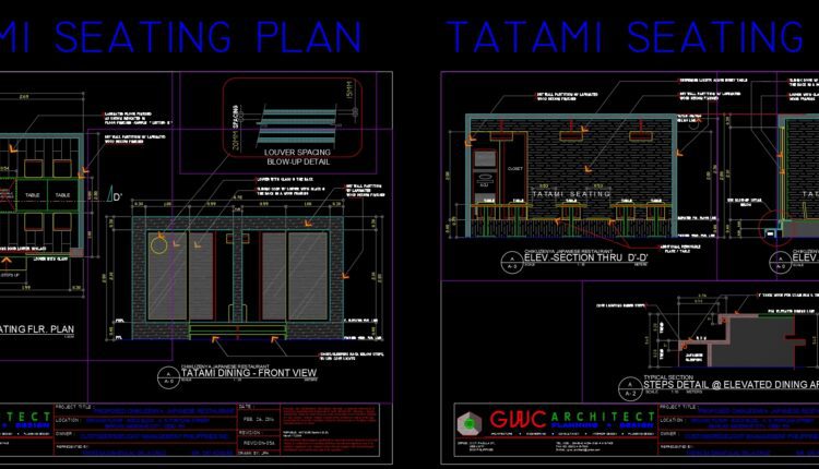 Japanese Restaurant Elevations and Sections Details AutoCAD File DWG ...