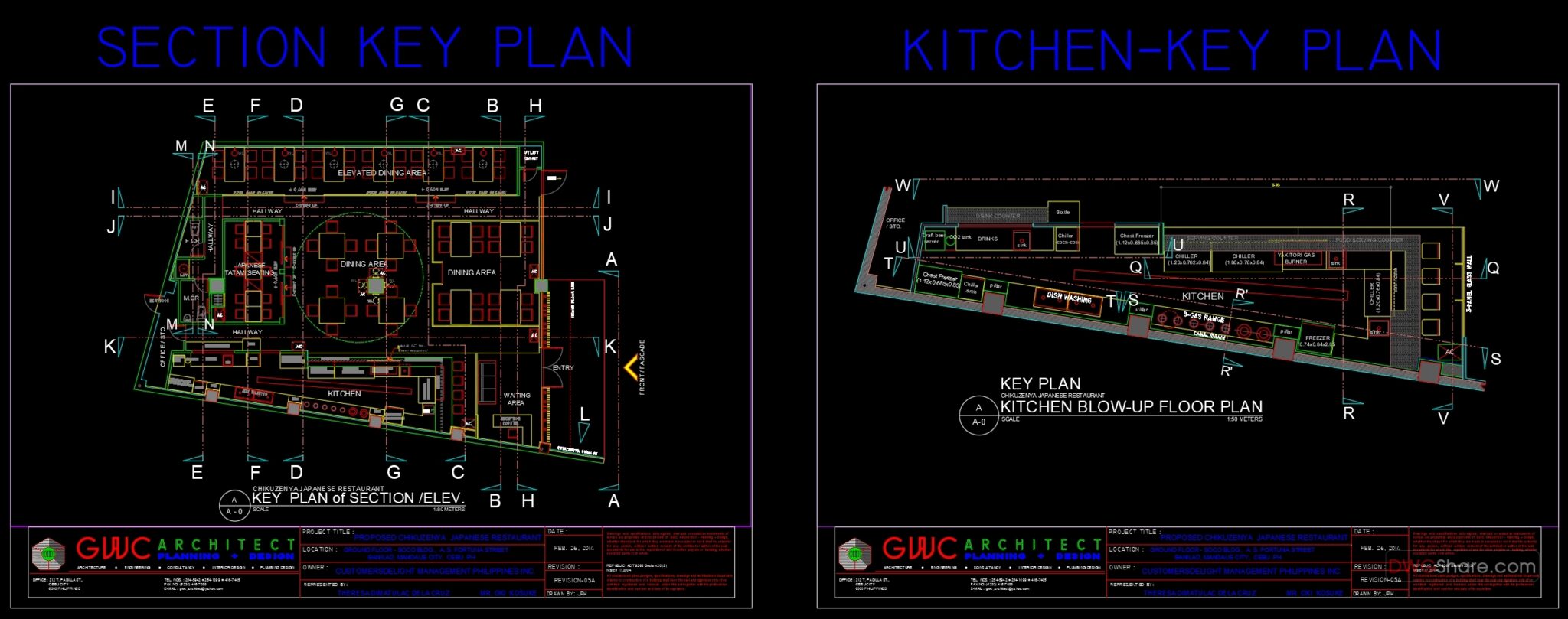 Japanese Restaurant Elevations and Sections Details AutoCAD File DWG