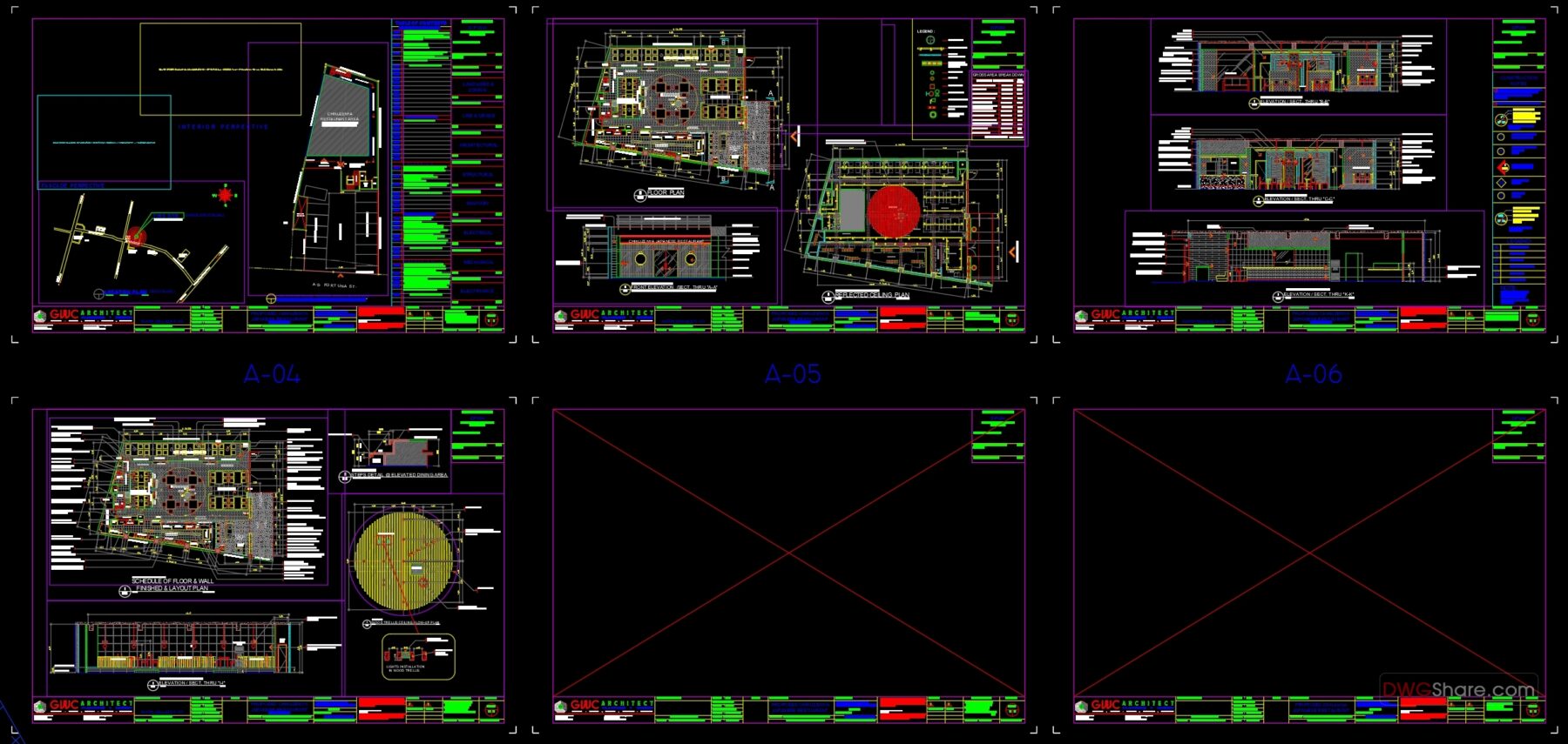 Japanese Restaurant Elevations and Sections Details AutoCAD File DWG