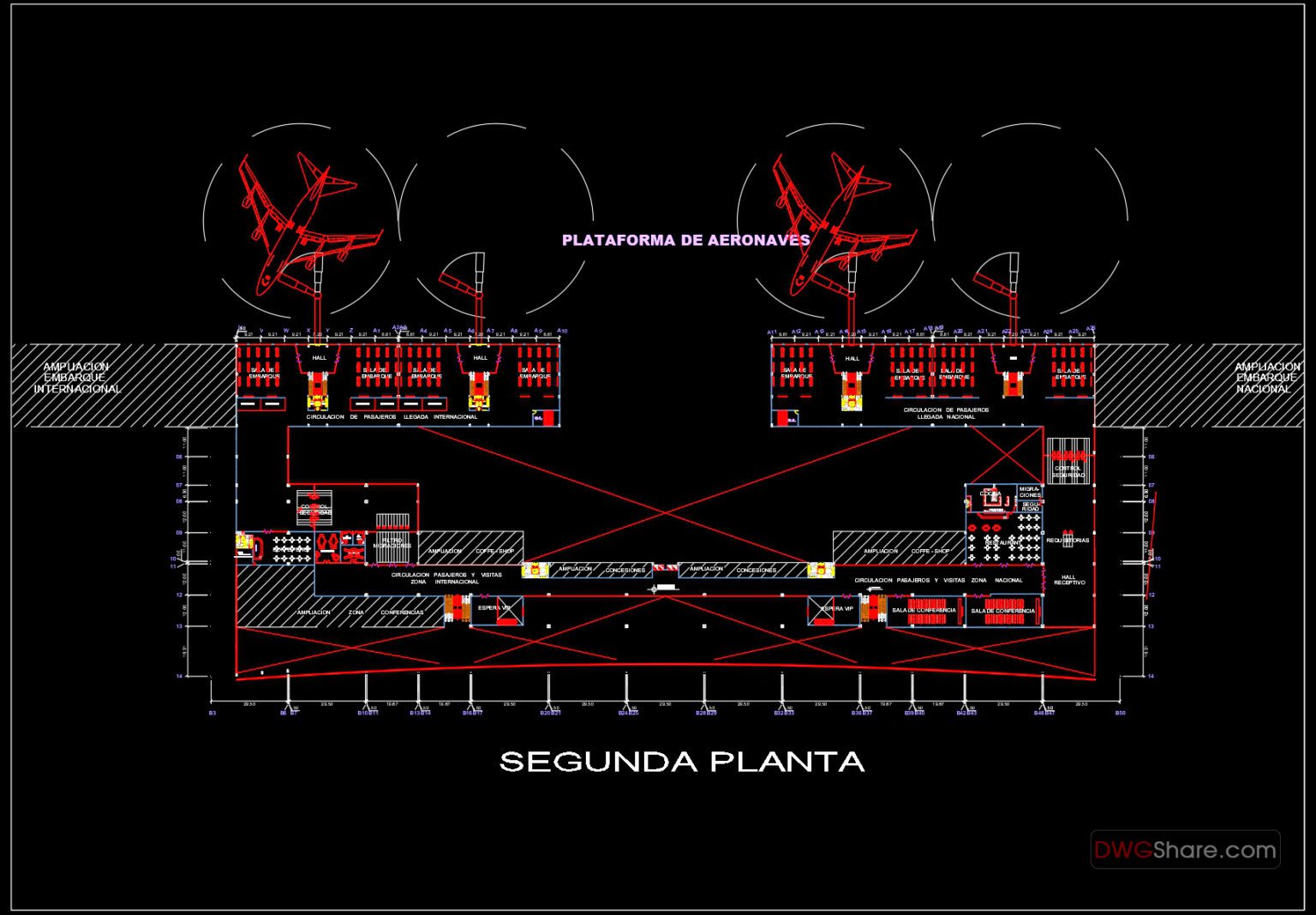 Landside International Airport Layout Plan Autocad Drawing DWG