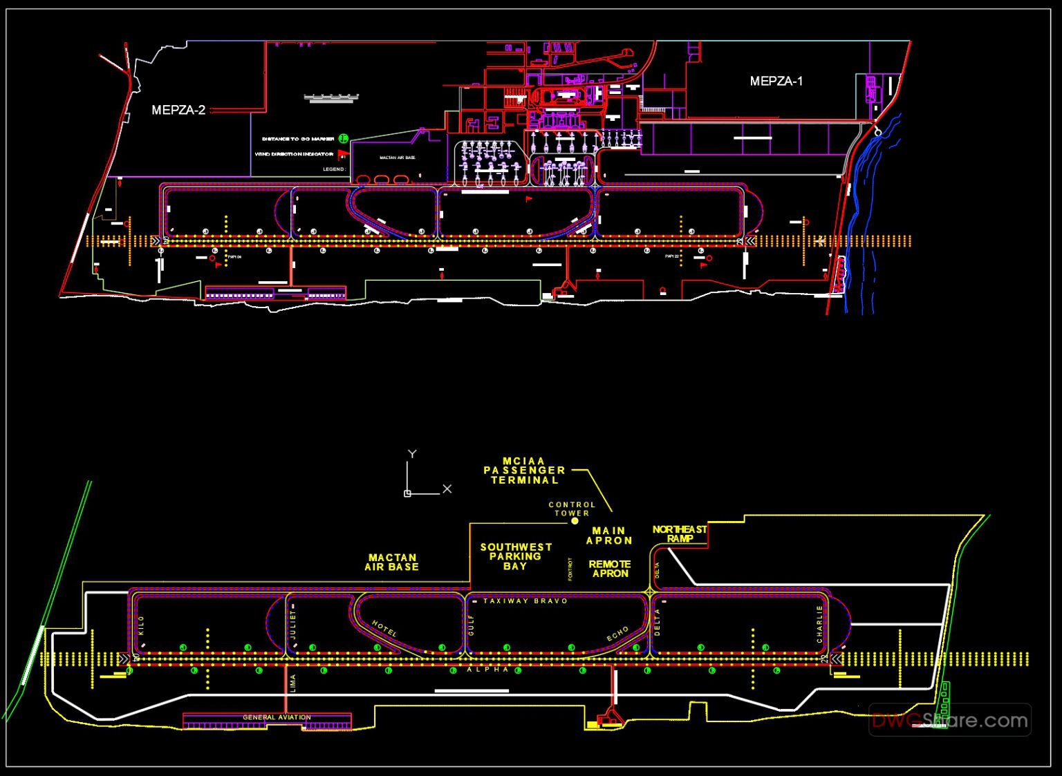 Landside International Airport Layout Plan Autocad Drawing DWG