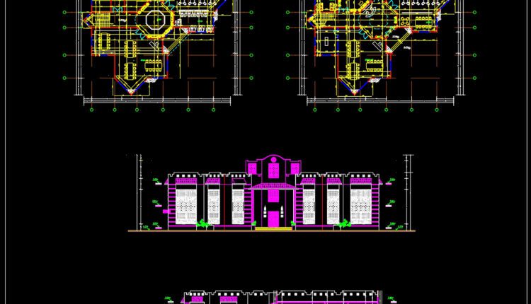 Library Plan and Elevation Details AutoCAD File Free Download - Free ...