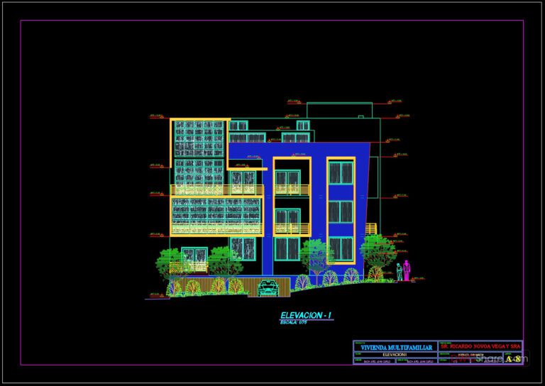 Luxurious Apartments Architecture Plan and Elevations Autocad file free ...