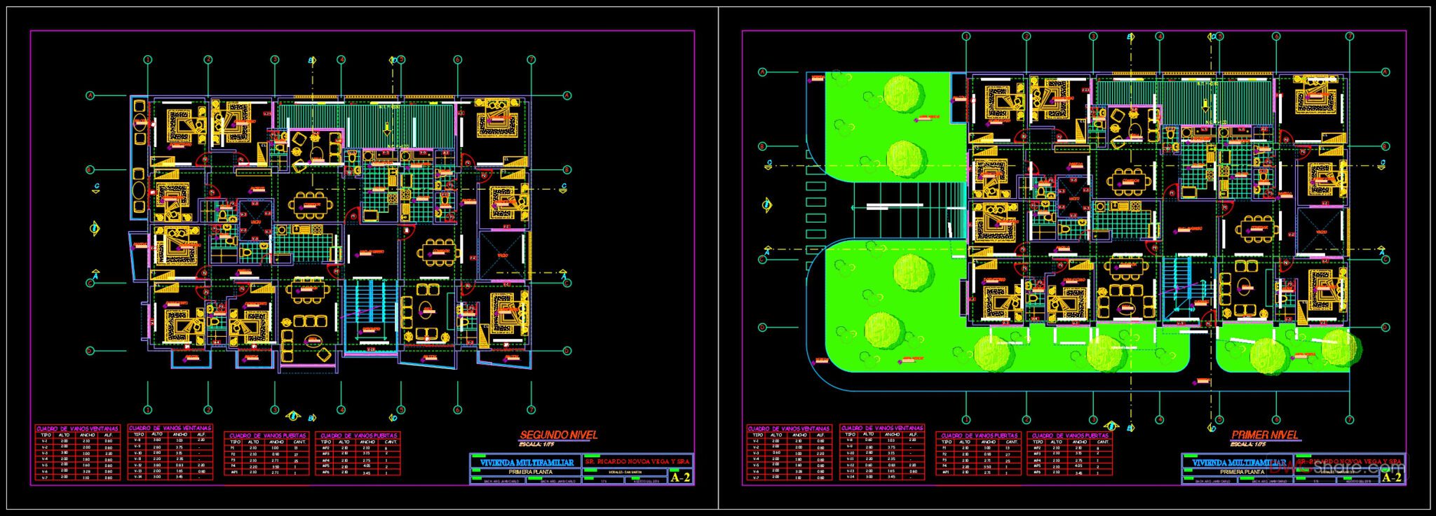 Luxurious Apartments Architecture Plan and Elevations Autocad file free ...