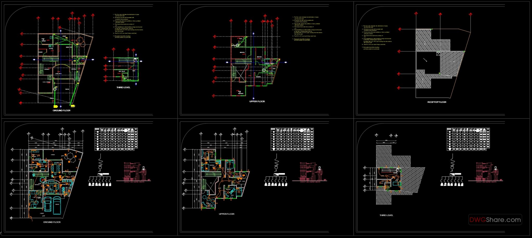 Luxury House Complete With All Plans Autocad file free download