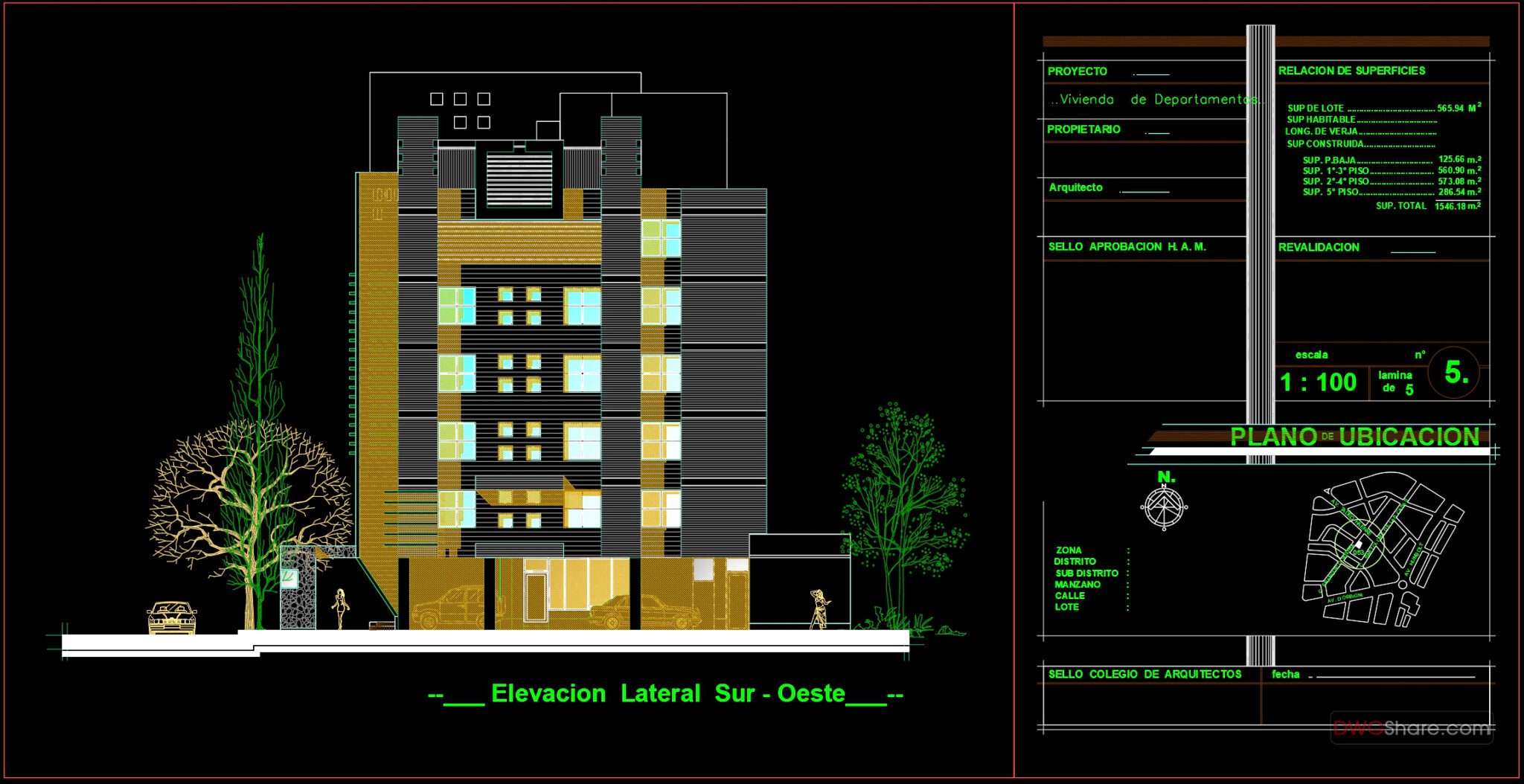 Modern 7-Story Apartment Building AutoCAD File Free Download