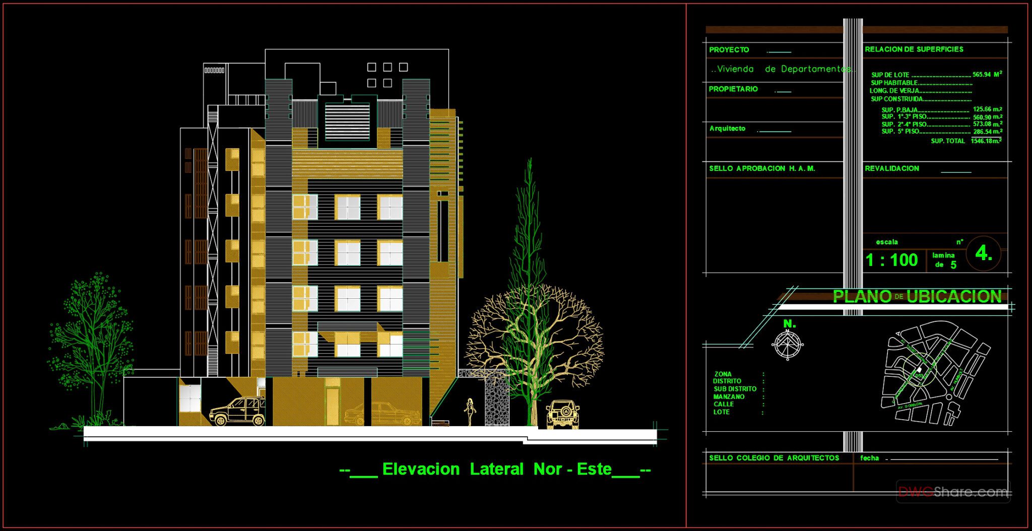 Modern 7-Story Apartment Building AutoCAD File Free Download