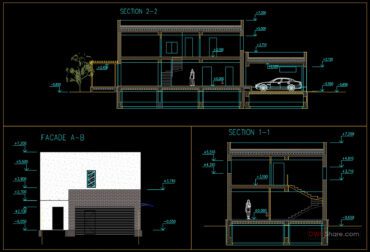 Modern House Plan AutoCAD File Free Download