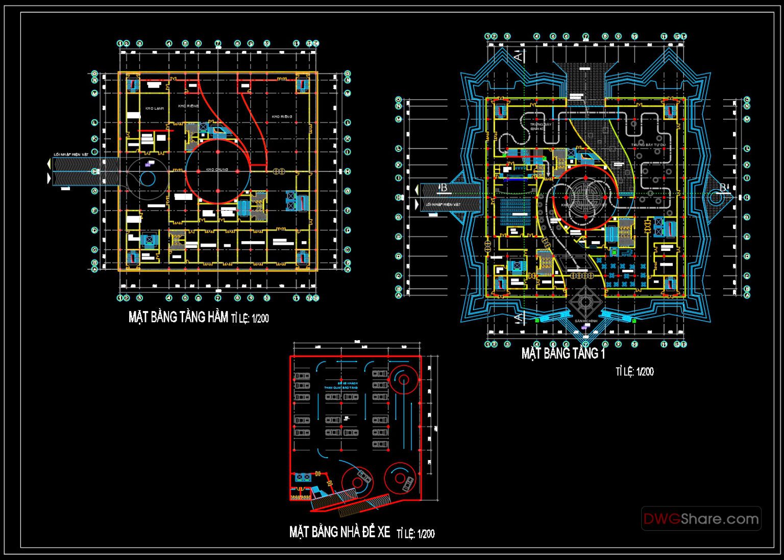 Museum Layout Plan 3 AutoCAD File DWG
