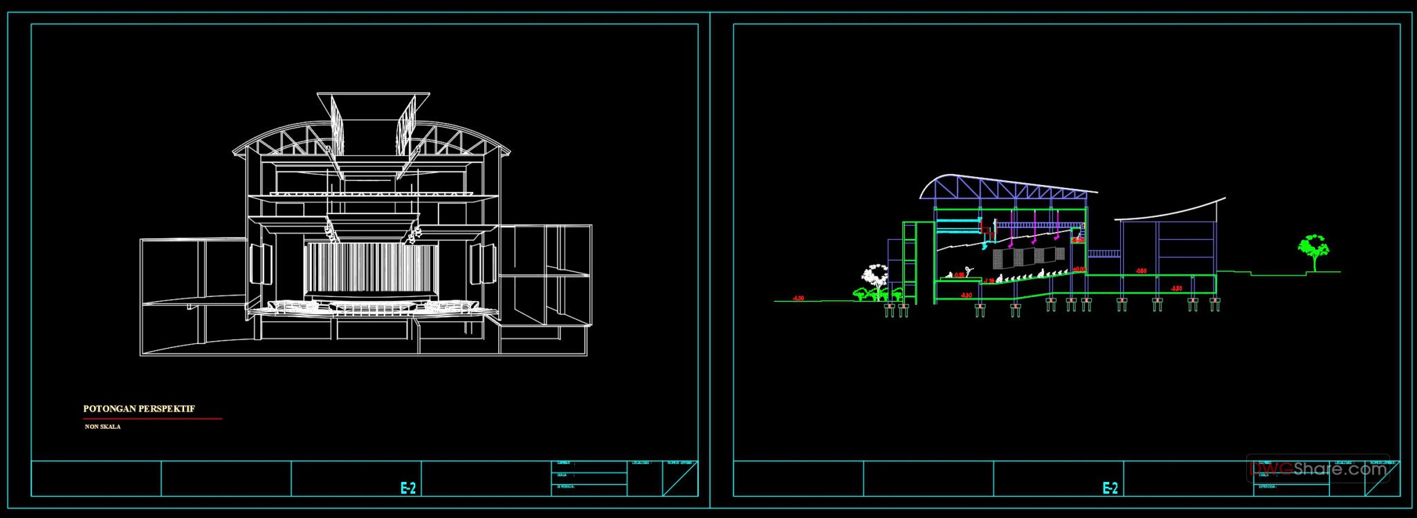 Performing Arts Center Free AutoCAD drawings