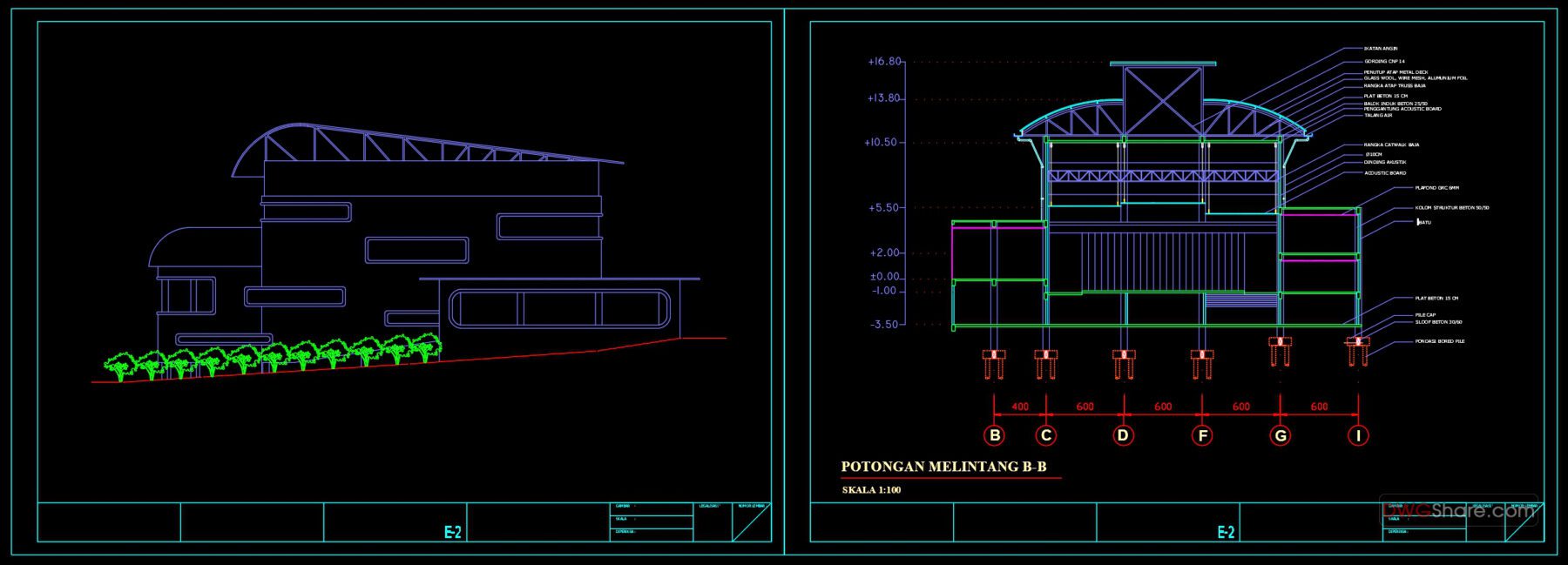 Performing Arts Center Free AutoCAD drawings