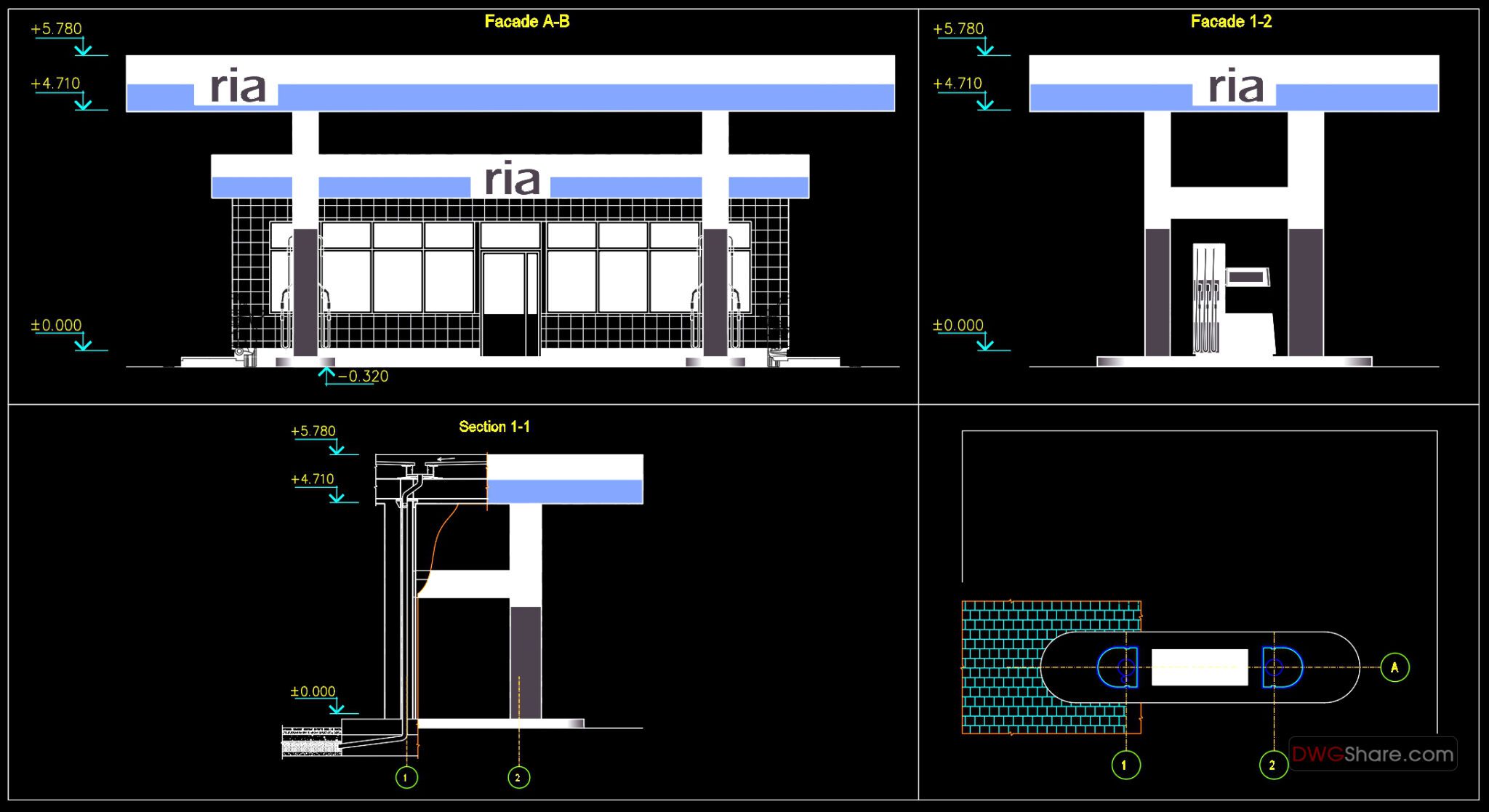 Petrol station AutoCAD File DWG