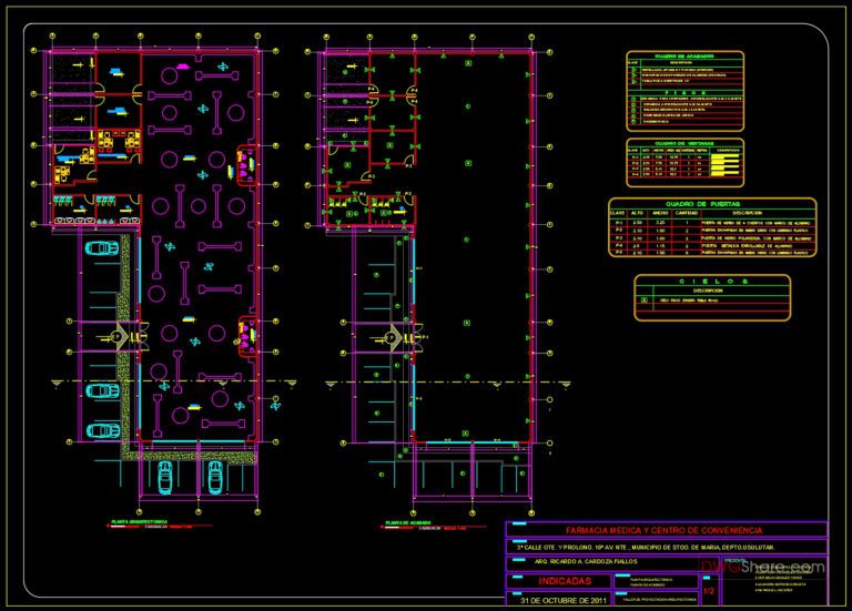 Pharmacy Design Plan and Elevation AutoCAD File DWG