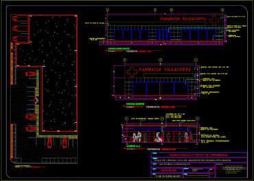 Pharmacy Design Plan and Elevation AutoCAD File DWG