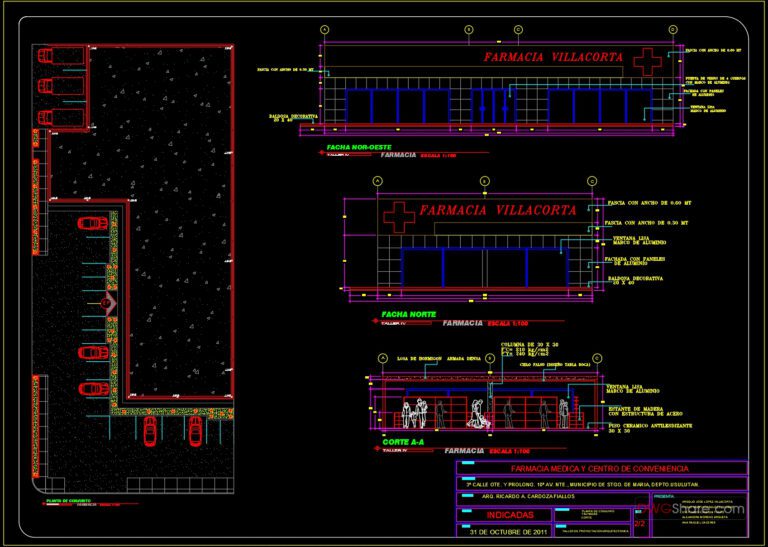 Pharmacy Design Plan and Elevation AutoCAD File DWG
