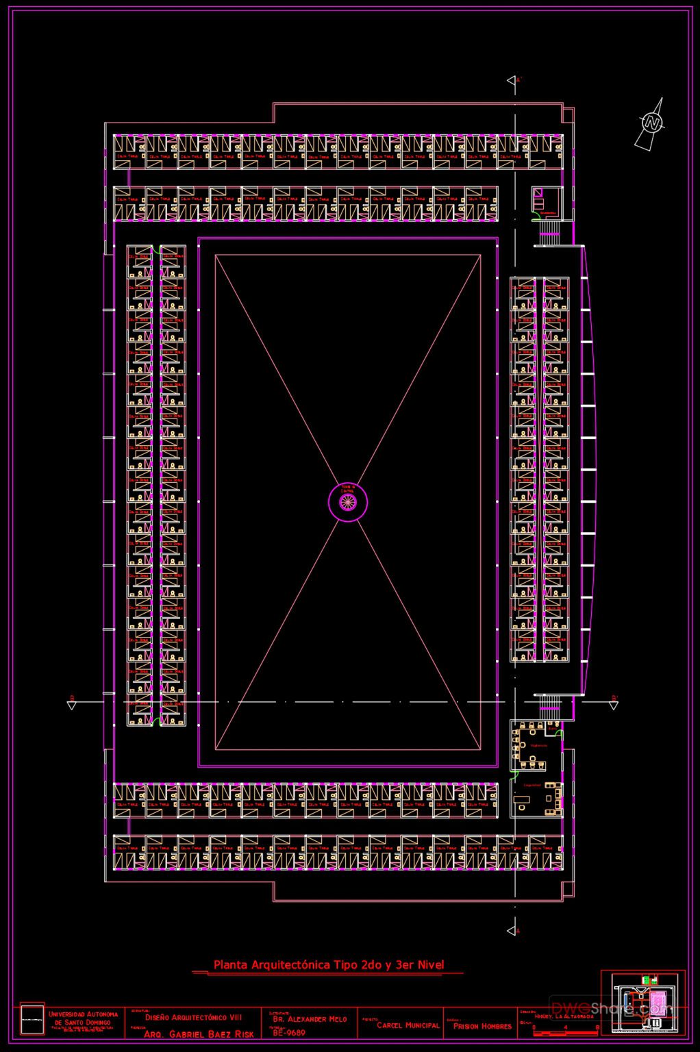 Preventive Jail Layout Plan AutoCAD File Free Download