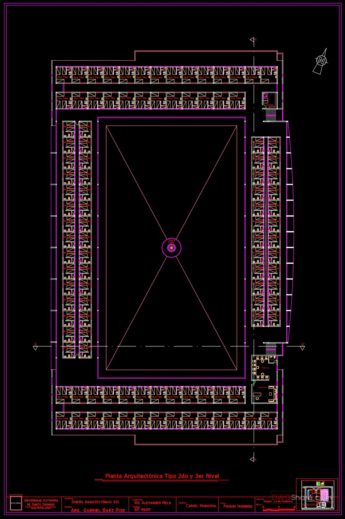 Preventive Jail Layout Plan AutoCAD File Free Download