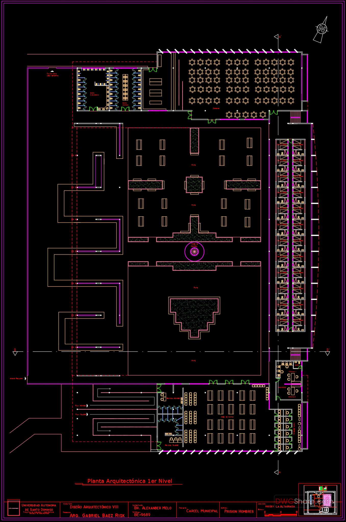 Preventive Jail Layout Plan AutoCAD File Free Download