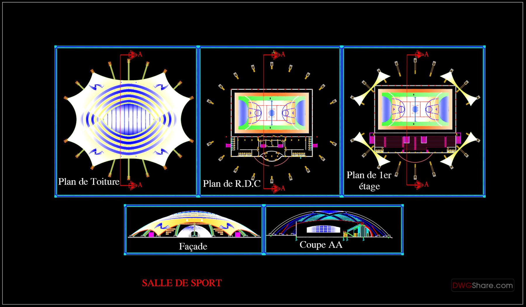 Project Stadium AutoCAD File DWG