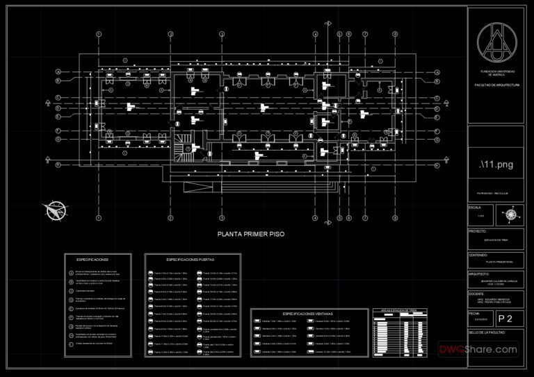 Railway Station Plans and Elevations AutoCAD File DWG