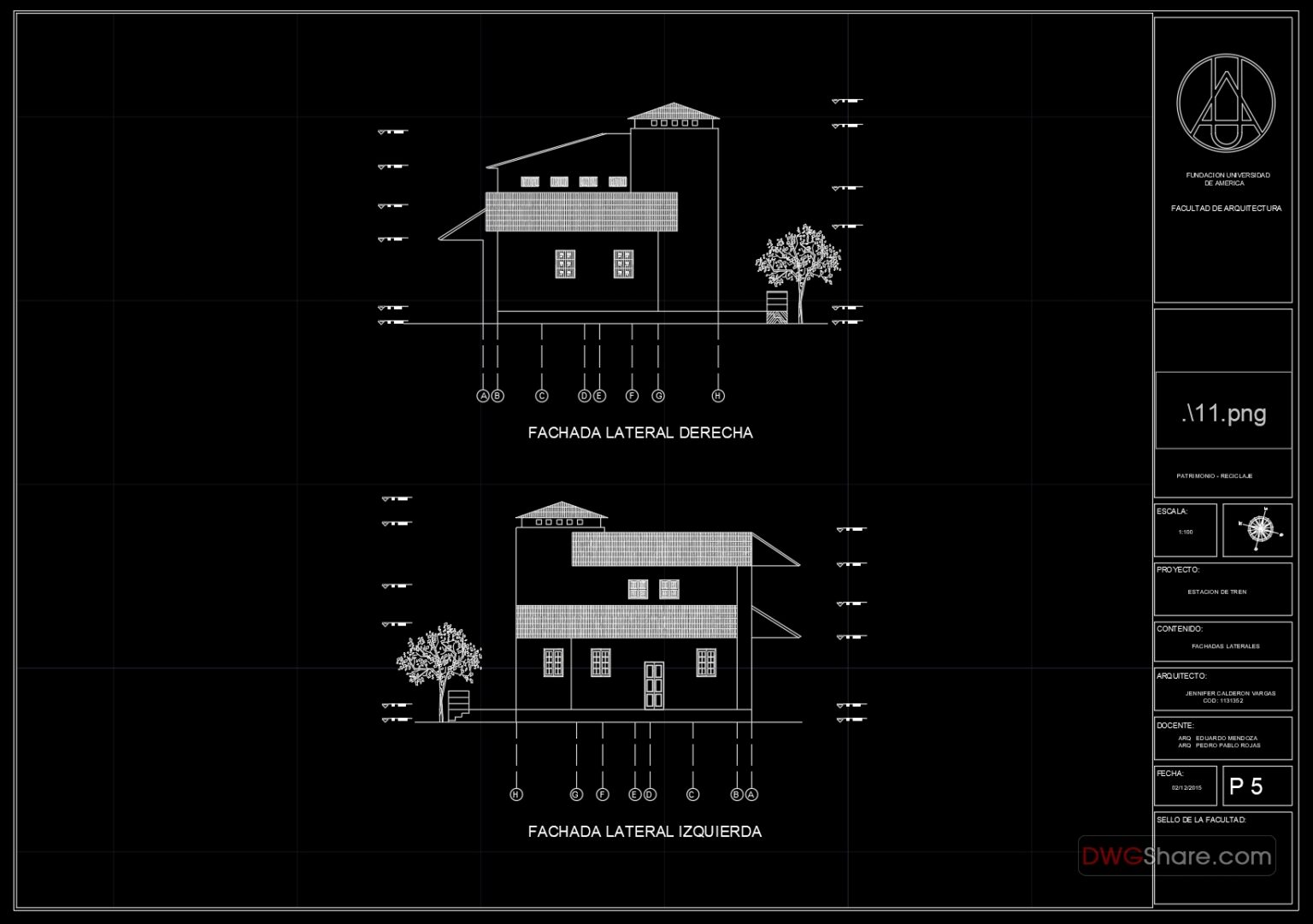 Railway Station Plans and Elevations AutoCAD File DWG
