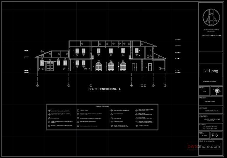 Railway Station Plans and Elevations AutoCAD File DWG