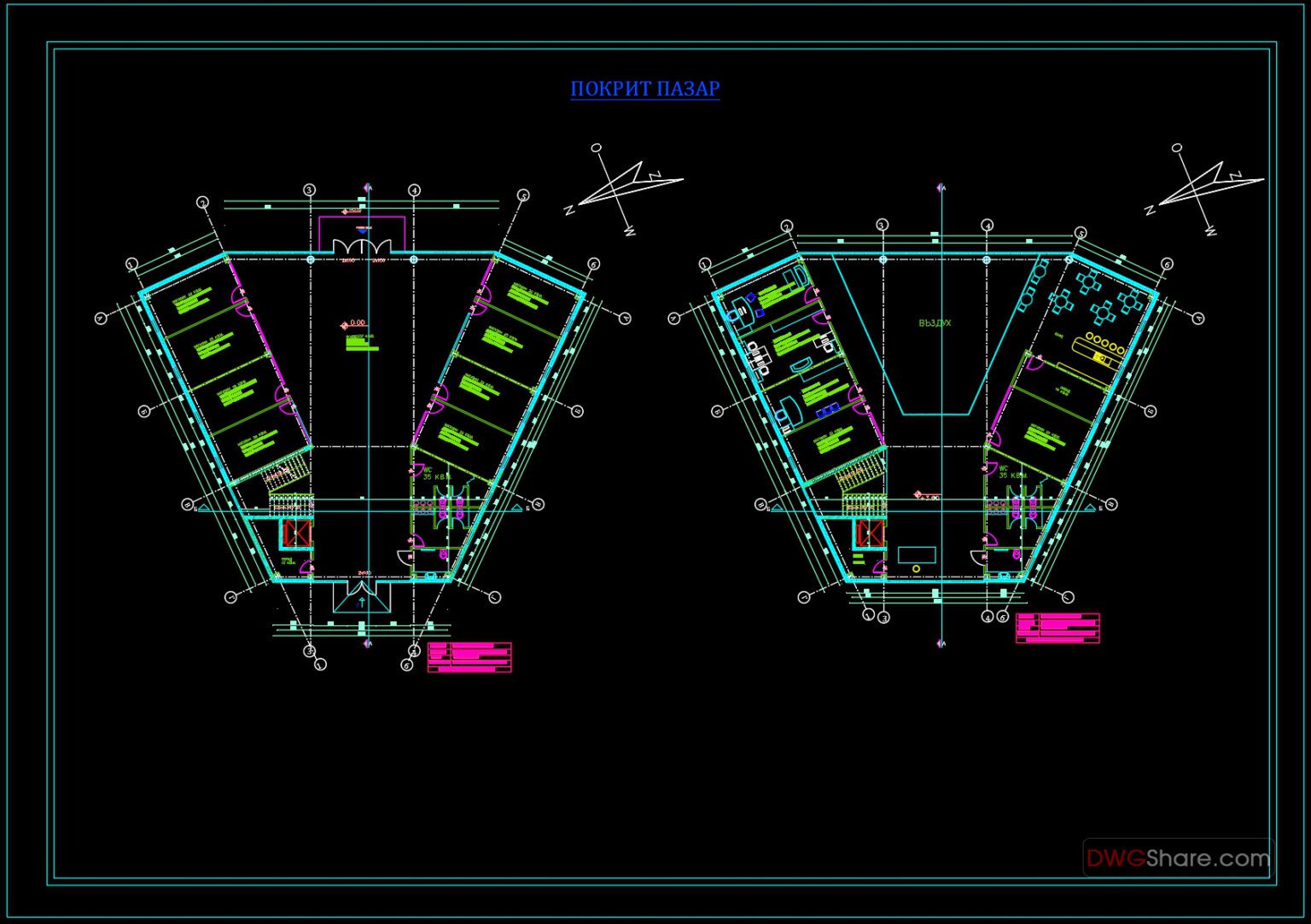Shop Center Free AutoCAD File DWG