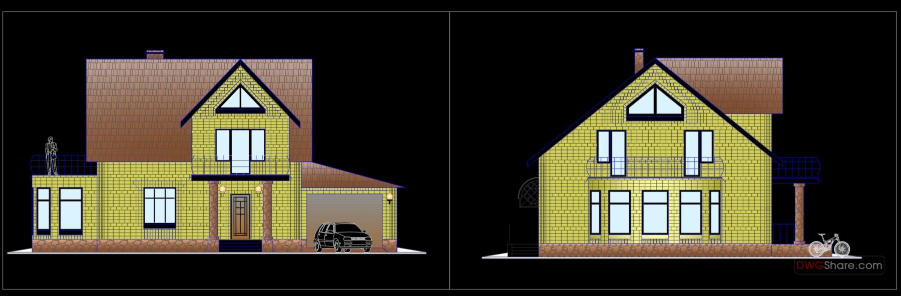 Small Family House AutoCAD File Free Download