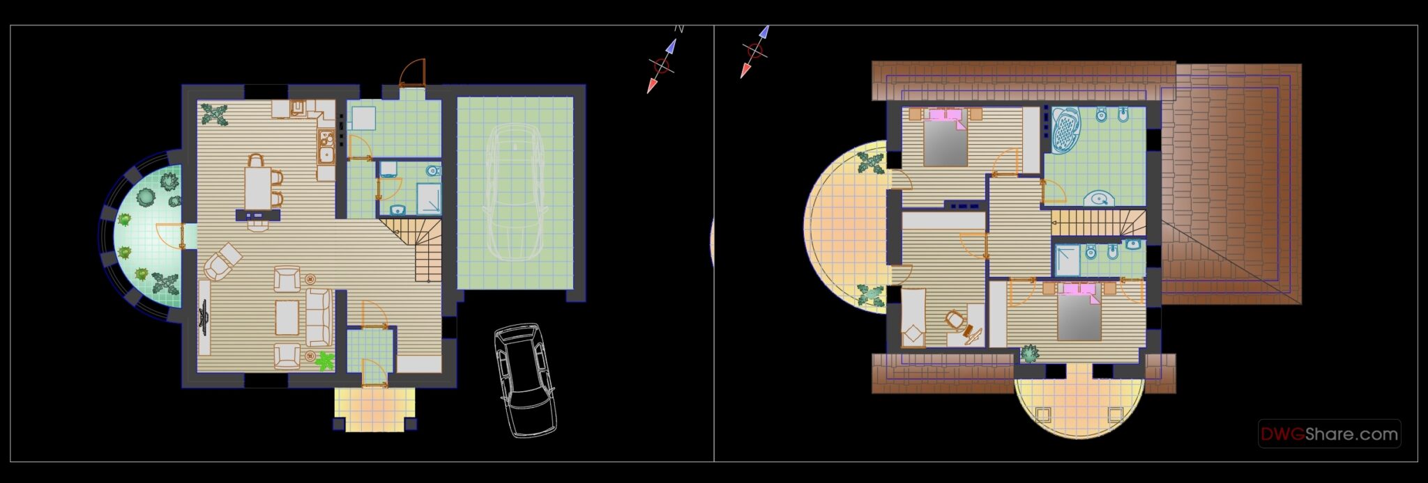 Small Family House AutoCAD File Free Download