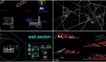 Concert Hall Plan, Elevation free AutoCAD drawings