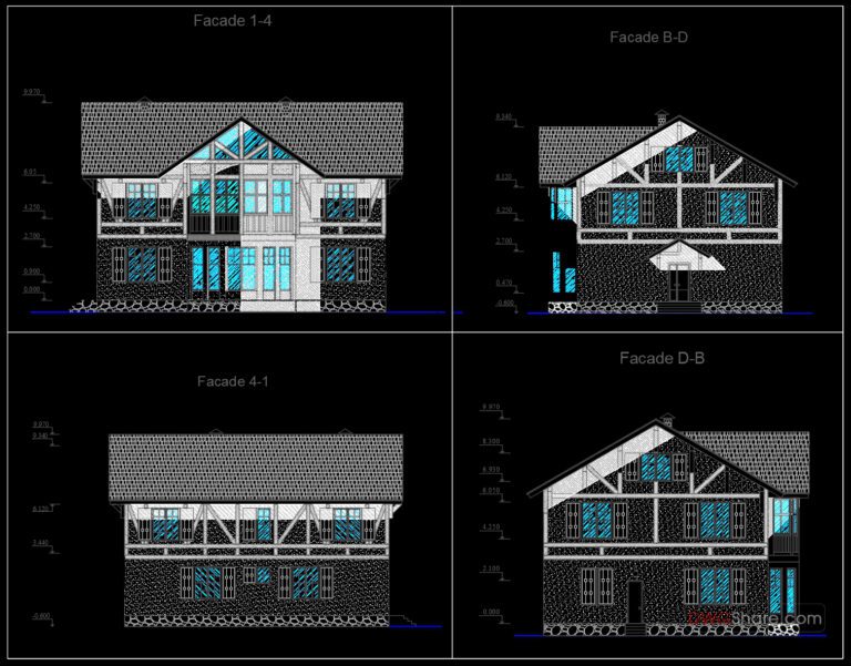 Villa Design Project free AutoCAD drawings