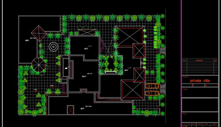Villa Private Plan AutoCAD File Free Download - Free Cad Blocks ...