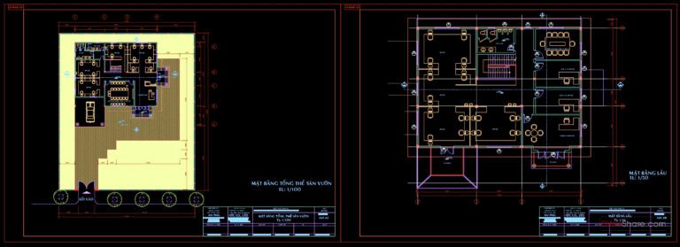 Villa Tulip Layout Plan and Elevation AutoCAD File Free Download