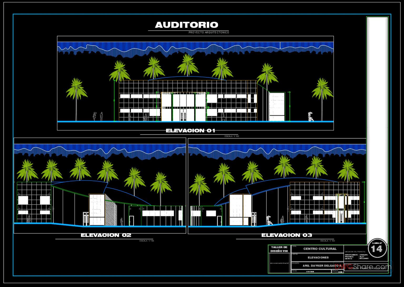 25.Cultural center auditorium AutoCAD File Download