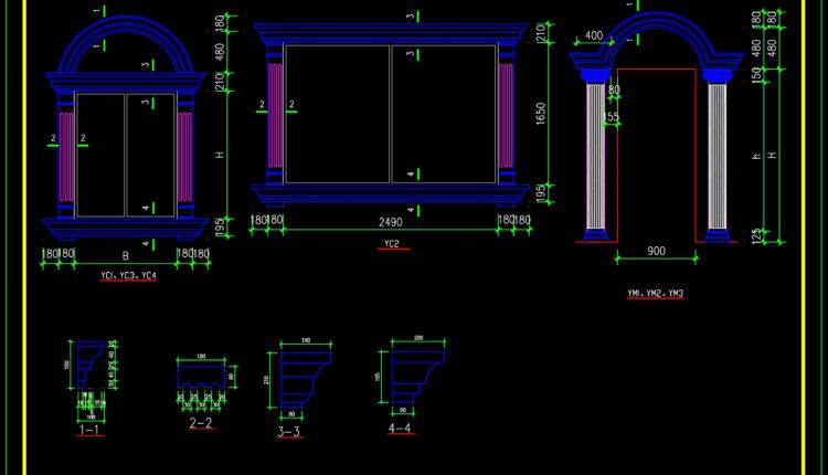323.Free CAD Architecture Decoration Elements - Free Cad Blocks ...