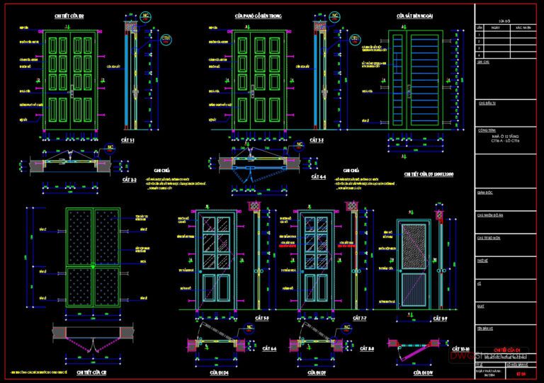 324.Free cad blocks Detail doors windows DWG download