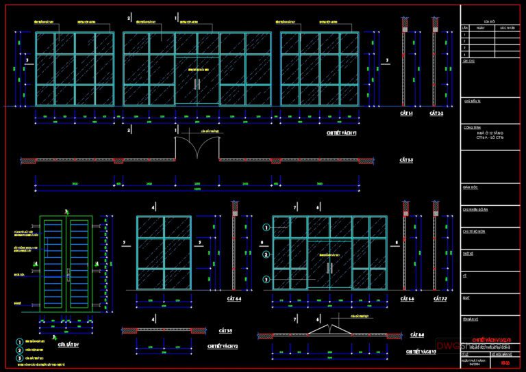 324.Free cad blocks Detail doors windows DWG download