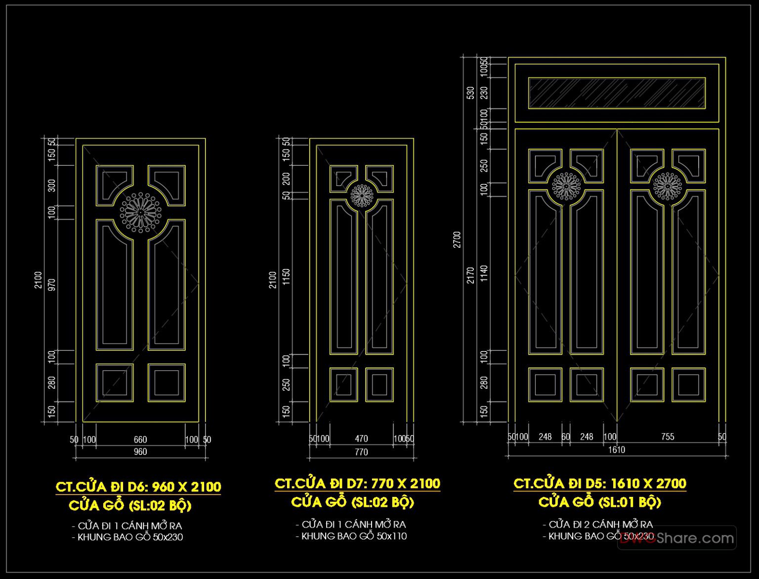 326.Free cad blocks Detail doors DWG download