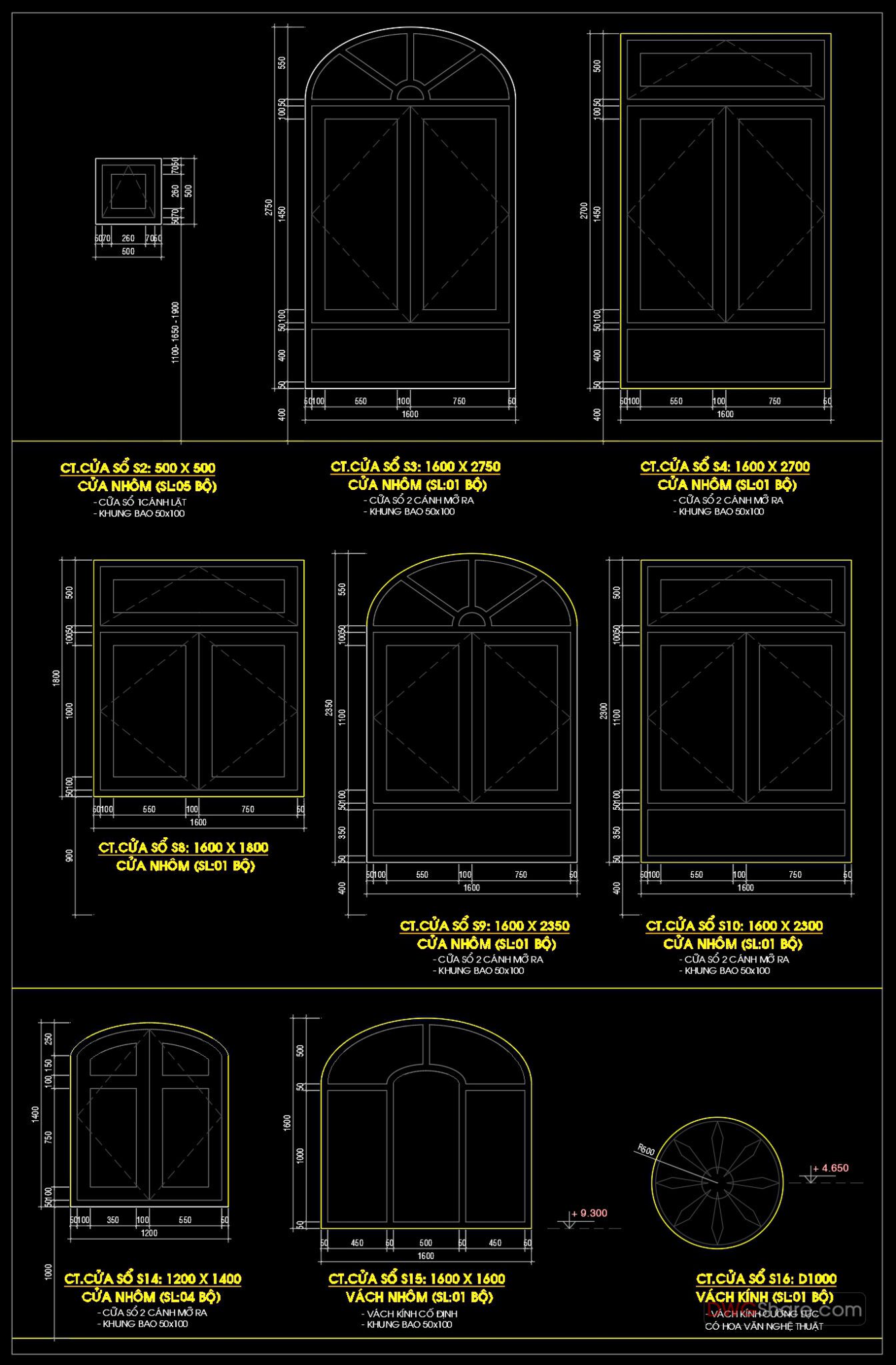327.Free cad blocks Detail doors windows DWG download