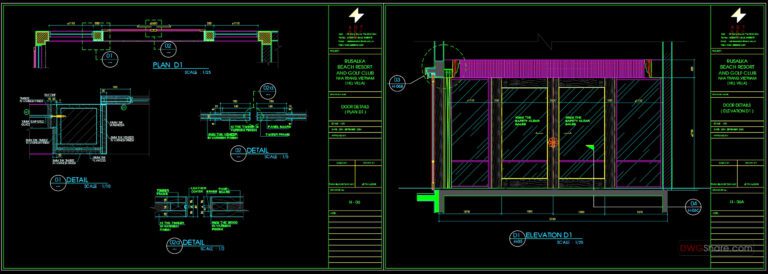 329.Free cad blocks Detail doors windows DWG download